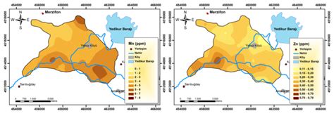 Spatial Distribution Maps Of Mn And Zn For Merzifon Plain Download