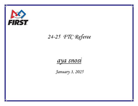 Ftc Referee Certificate Aya Sosi Pdf