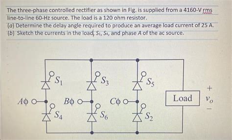 Solved The Three Phase Controlled Rectifier As Shown In Fig