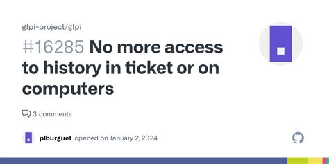 No More Access To History In Ticket Or On Computers · Issue 16285 · Glpi Projectglpi · Github