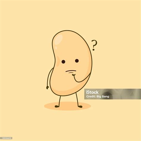 Cute Soy Bean Vector Cartoon Character Illustration Simple Flat Deaign