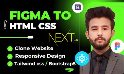 Build responsive figma to react js next js website with tailwind css bootstrap5 by Muhammadsaad ...