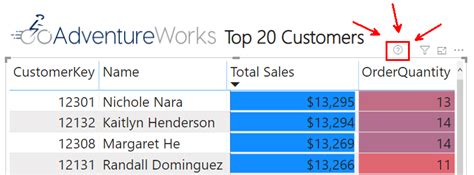 animated visual header tooltip cue for drill through help excelerator bi