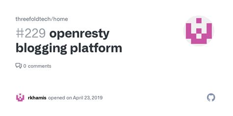 openresty blogging platform · issue 229 · threefoldtech home · github
