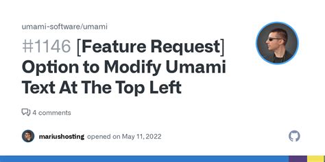 Feature Request Option To Modify Umami Text At The Top Left · Issue 1146 · Umami Software