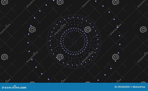 Spiraling Blue Dots Symmetrical Circular Pattern On Black Background Stock Video Video Of