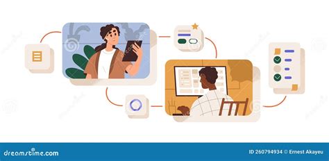 Workflow And Remote Business Communication Concept Project Manager