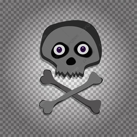 Gambar Kerangka Kartun Vektor Dengan Mata Marah Ungu Terisolasi Pada