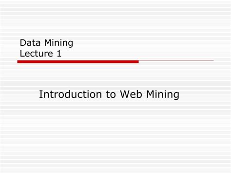 Ppt Data Mining Lecture 1 Powerpoint Presentation Free Download Id
