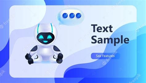 귀여운 로봇 사이보그 채팅 거품 통신 Chatbot 고객 서비스 인공 지능 기술 개념 전체 길이 가로 복사 공간 벡터 일러스트