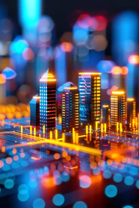 Futuristic Cityscape On Circuit Board Digital Transformation