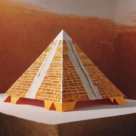 Premium Photo Handcrafted Paper Hexagonal Pyramid Isolated