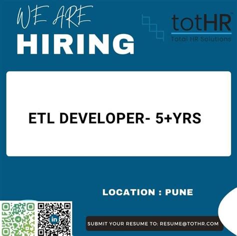 Tothr On Linkedin Etldeveloper Pune Hiring Punejobs Hiringalert