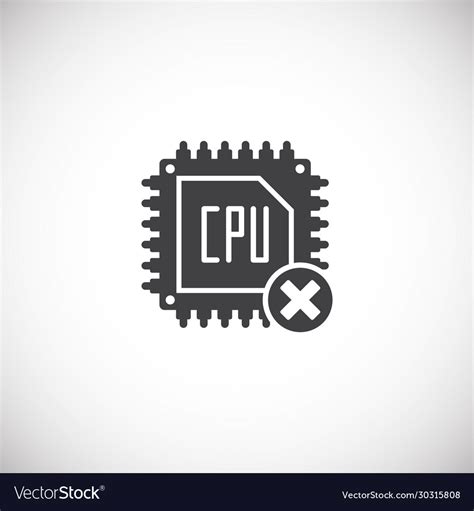 Processor Chip Related Icon On Background Vector Image