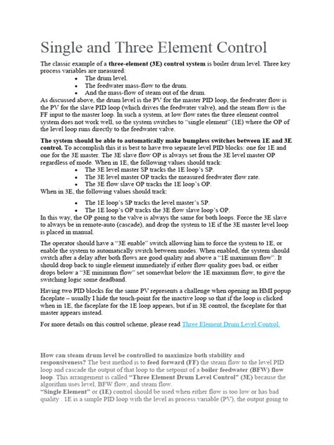 single and three element control pdf pump valve