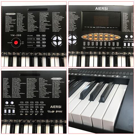 Black Colour 61 Keys Electronic Organ 1288b Aiersi Electronic Organ Midi Piano Microphone