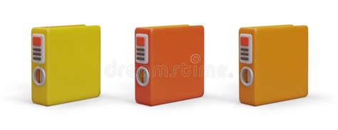 Realistic Binder Folder Ring For Storing Files Set Of Color Icons Stock Vector Illustration