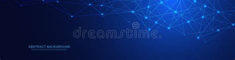 Website Header Or Banner Design With Abstract Geometric Background And Connecting Dots And Lines