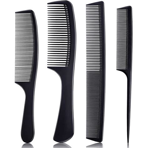 4 Pieces Combs For Women And Man Premium Black Carbon