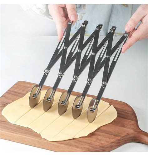반죽 스텐 칼 커팅 대형 롤러 파이 빵 도우 커터 컷팅기 티몬