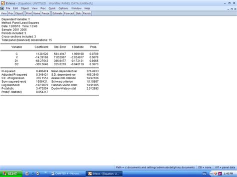 41 Using Eviews To Show Panel Data Analysis Using Dummy Variables