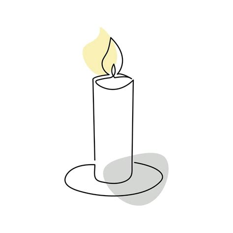 Candle One Line Art Illustration Drawing 46391120 Vector Art At Vecteezy
