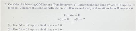 Solved Consider The Following ODE In Time From Homework Chegg Com