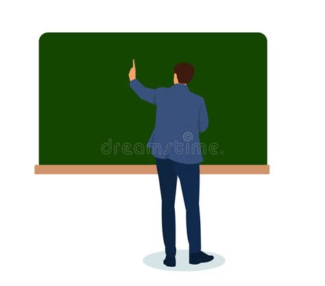 Teacher In Front Of Blackboard In Classroom Stock Vector Illustration