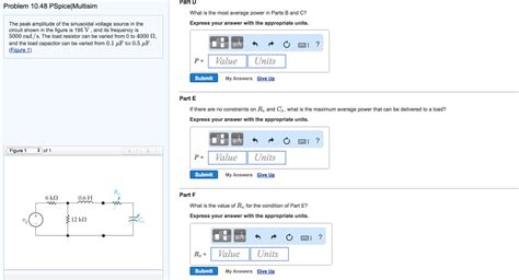 Solved Part D Problem 1048 Pspicelmultisim What Is The Most