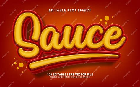 Premium Vector Sauce Editable Text Effect