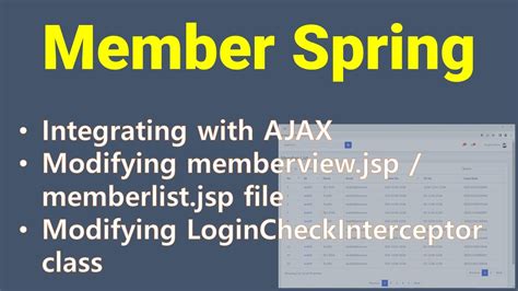 MemberSpring 11 Integrating With AJAX And Modifying Jsp Files YouTube