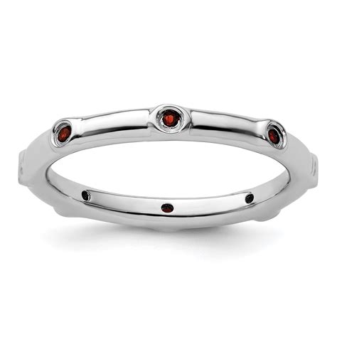 Sterling Silver Stackable Expressions Garnet Ring Qsk374 5 Goldia