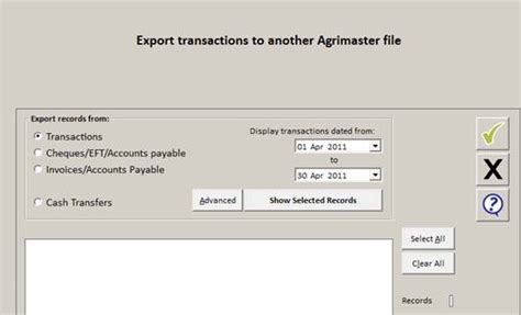 Export Data To Another Agrimaster File Agrimaster