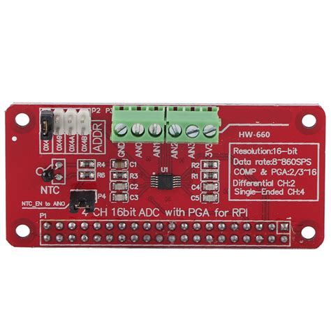1pc 16bit adc adc analog to digital converter module for raspberry pi