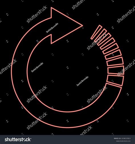 Neon Circle Arrow Tail Effect Circular Stock Vector Royalty Free