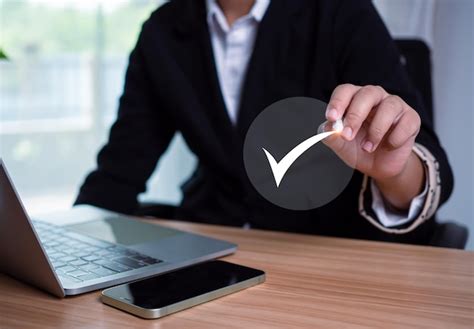 Premium Photo Businesswoman Checking Items And Filling Out Online Survey Form Document