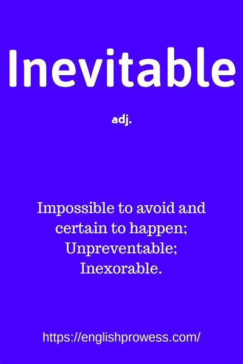 Inevitable Meaning Learn English Learning English Online Vocabulary