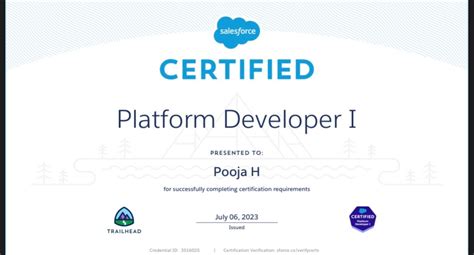 Pooja H On Linkedin Salesforce Salesforcecertificate Platformdeveloper1 Connections…