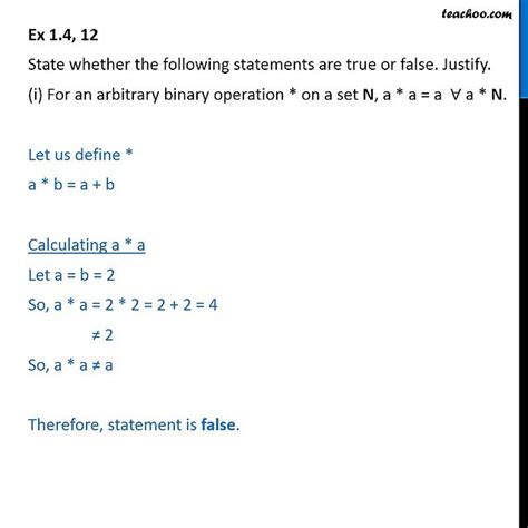 Ex 14 12 True Or False I For An Arbitrary Binary Binary Operat