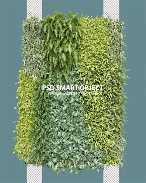 Premium Psd Realistic Vertical Garden 3d Rendering Of Isolated Objects