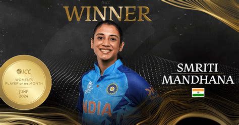 Smriti Mandhana Crowned Icc Womens Player Of The Month For June 2024