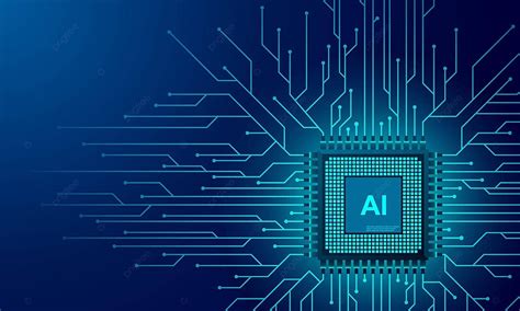 Ai Web Banner 3d Chip Processing Modern Techs Data Dev Vector Responsive Bot Glowing Png And