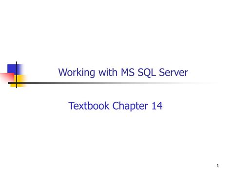 Ppt Working With Ms Sql Server Powerpoint Presentation Free Download