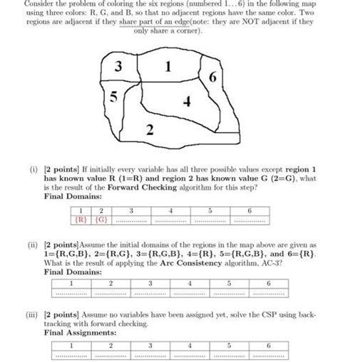 Solved Consider The Problem Of Coloring The Six Regions