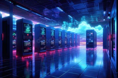 Data Center And Server Room Technology Background Stock Illustration Illustration Of