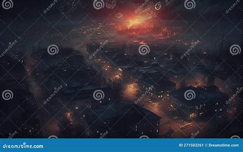 Detailed Destruction Of Fictitious City With Fires Explosion Sinkholes Train Derailment
