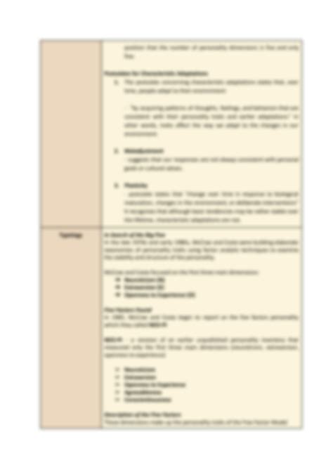 Solution Theories Of Personality Chapter 13 Five Factor Trait Theory