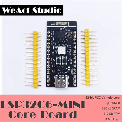 Weact Placa De Desenvolvimento Do Sistema Mínimo Esp32 C6 Mini Esp32c6 Esp32 Núcleo Board Risc V