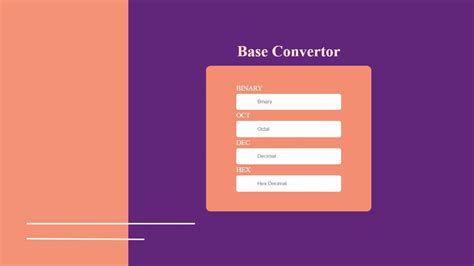 Build A Base Converter Using Html Css And Javascript Youtube