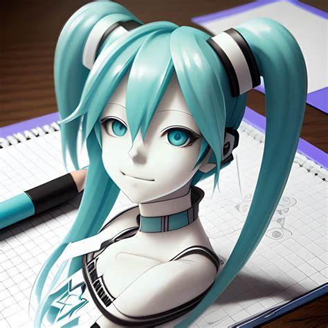 Miku Hatsune D Pencil Sketch Arthub Ai